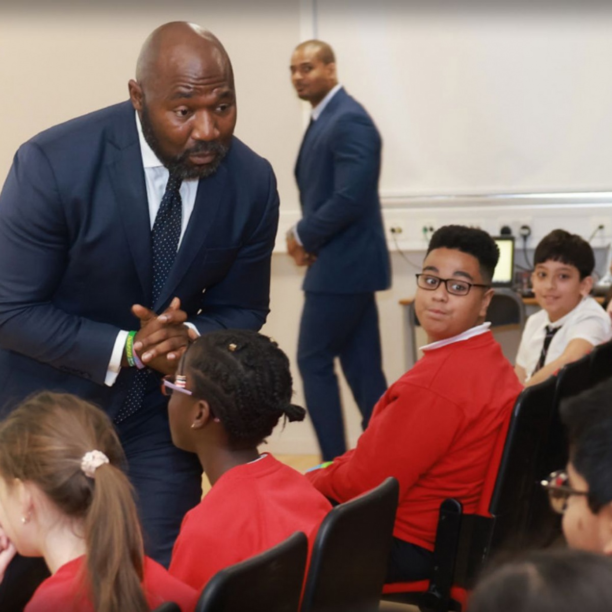Hewens Primary - Inspiring Visit from Festus Akinbusoye